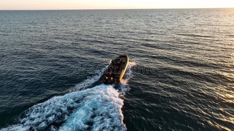 The White Path on Water from Boat Isolated on Black Background. Ship ...
