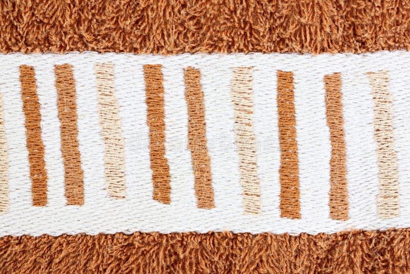 White Pattern on Brown Towels. Stock Photo - Image of cotton, fabric ...