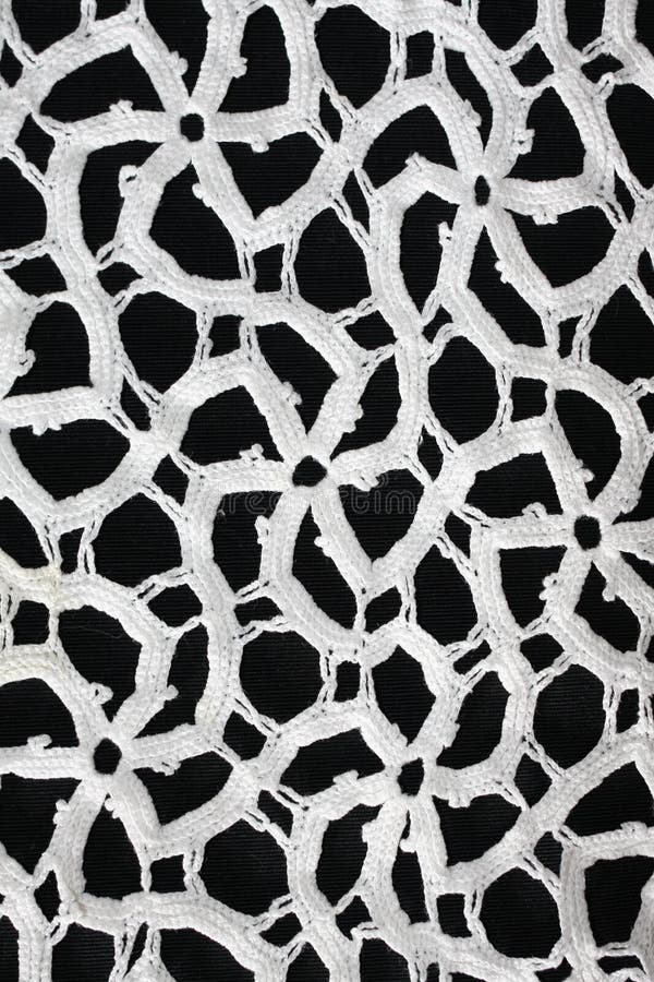 White Pattern Crochet Tablecloth Stock Photo - Image of cloth, isolated ...