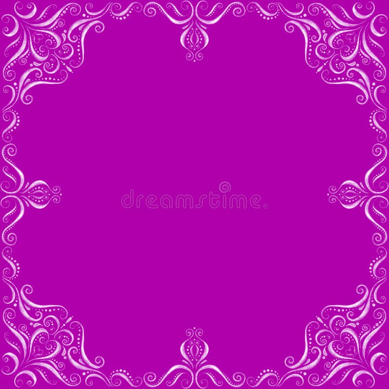 White Decorative Pattern on Bright Purple Background. Stock ...