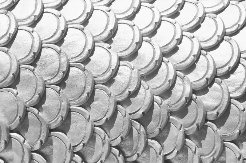 White Patterns of Stucco Shaped Like Fish Scales Stock Photo - Image of ...