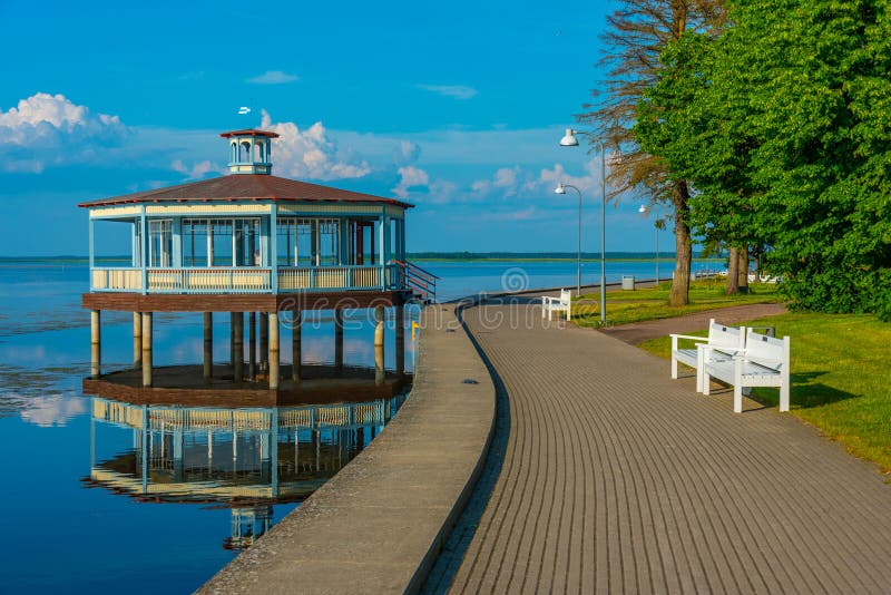 White Pavilion in Estonian Town Haapsalu Stock Photo - Image of ...