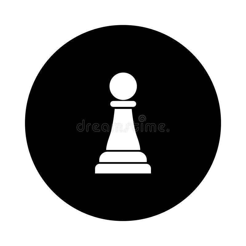 White Pawn Chess Symbol Black Background Stock Vector - Illustration of ...