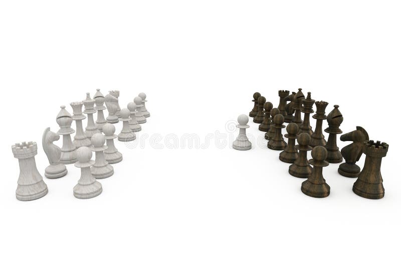 White Pawn Making the First Move Stock Illustration - Illustration of ...