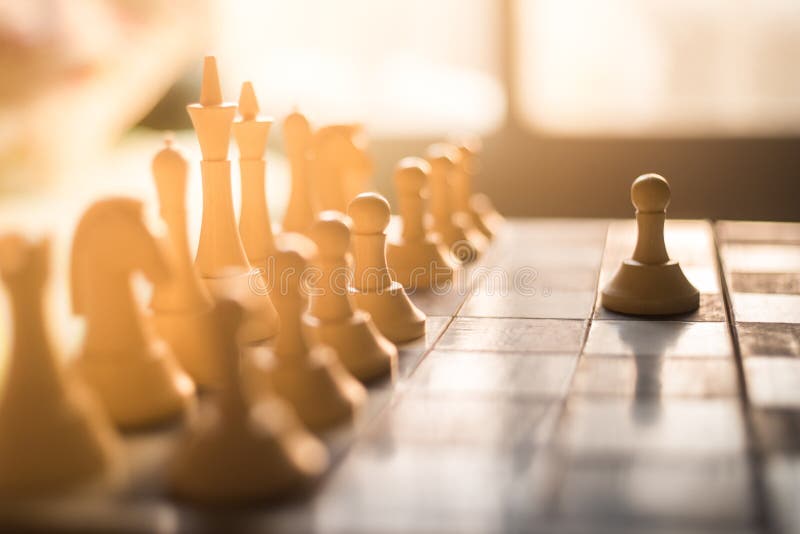 The White Pawn Moves Forward on the Chessboard Stock Image - Image of ...
