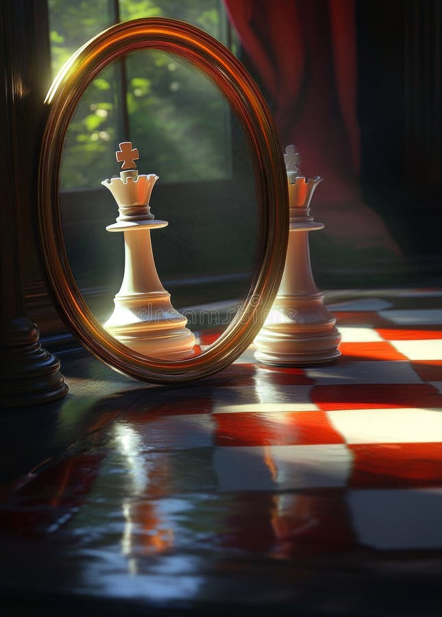 The White Pawn, while Standing, Gazes into the Mirror and Beholds the ...