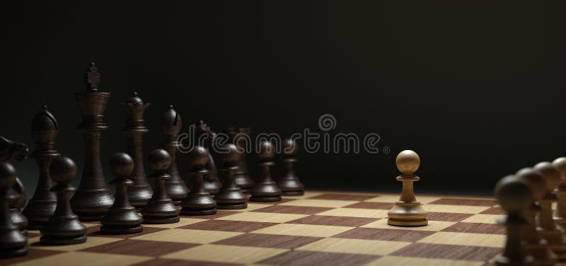White pawn vs dark army stock illustration. Illustration of objects ...