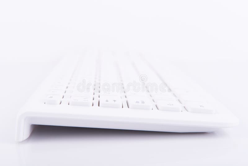 White PC keyboard stock photo. Image of electronic, digital - 66805610