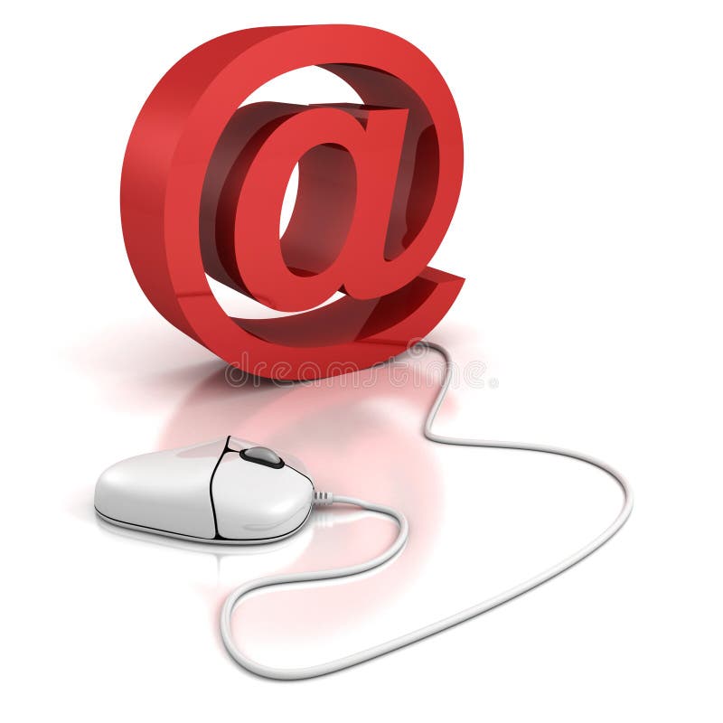 White Pc Mouse and Red Internet Sign Stock Illustration - Illustration ...