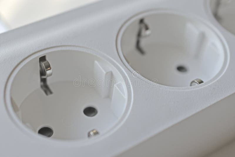 White PC Network Filter Electrical Outlets Stock Photo - Image of ...