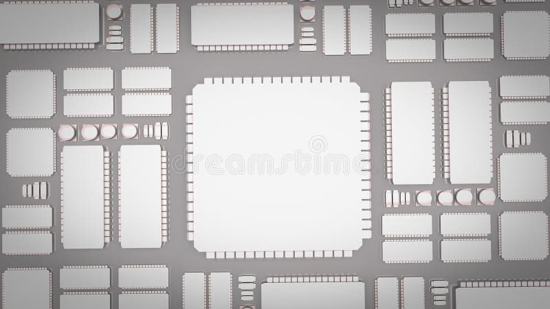 The White PCB Board for it To Technology Concept 3d Rendering Stock ...