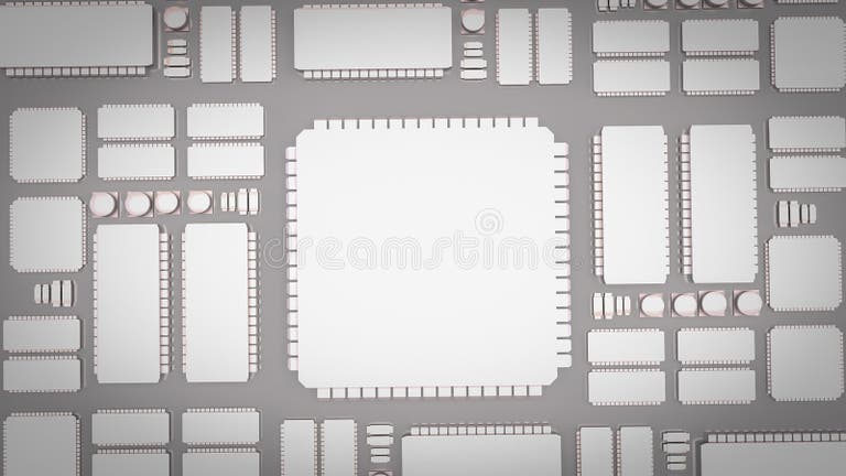 The White PCB Board for it To Technology Concept 3d Rendering Stock ...