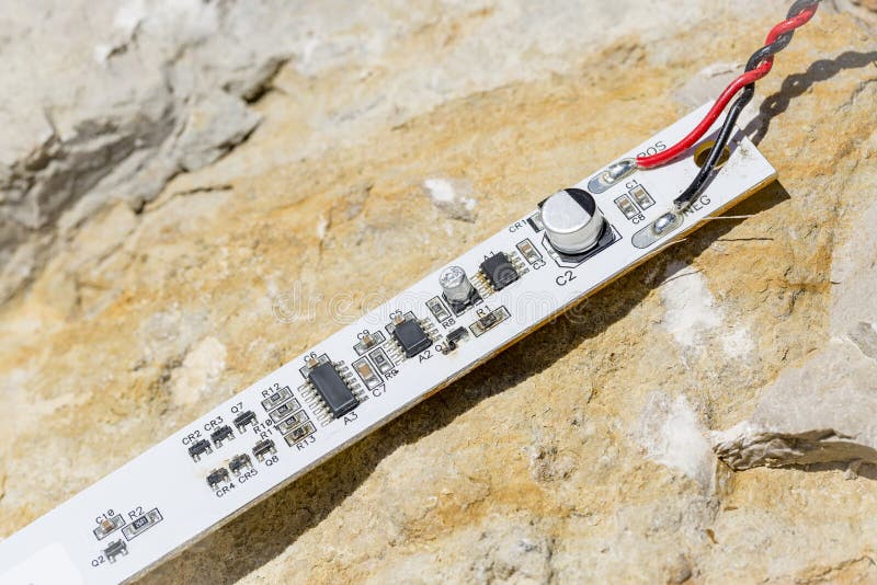 White PCB with Several SMD Electronic Components Stock Photo - Image of ...