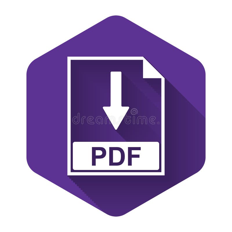 White PDF File Document Icon Isolated with Long Shadow. Download PDF ...