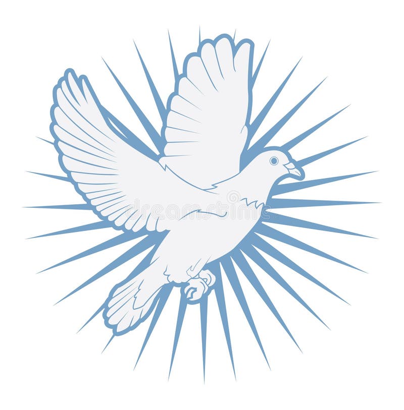 White Dove Flying in Sparkling Illustration Design Stock Vector ...