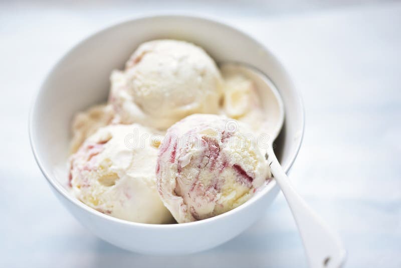 White Peach and Raspberry Ice Creams Stock Image - Image of ball ...