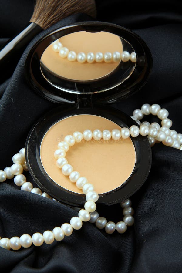 White Pearl with Powder in a Box Stock Photo - Image of artificial ...