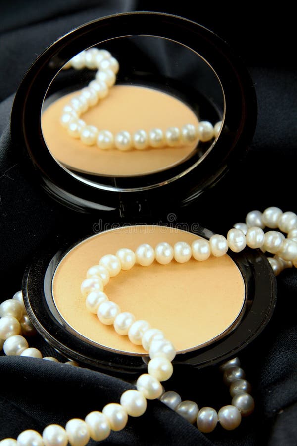 White Pearl with Powder in a Box Stock Image - Image of bead, bright ...