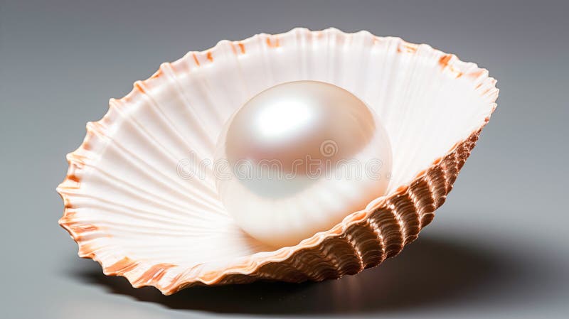 White pearl in the shell stock photo. Image of nature - 303164526