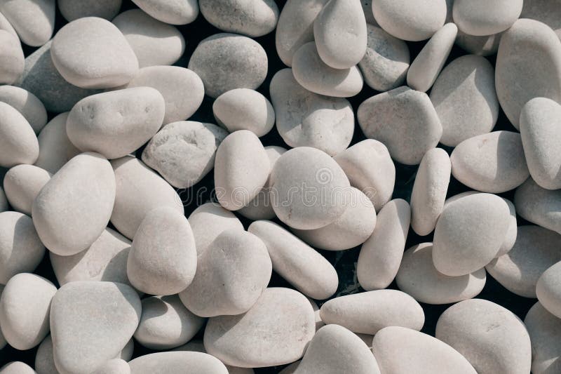 White Pebble Stone Texture on the Ground. Stock Photo - Image of gravel ...