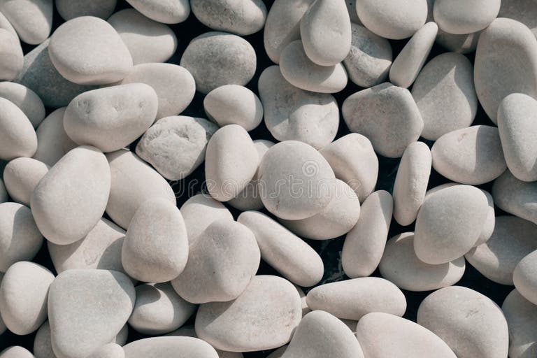 White Pebble Stone Texture on the Ground. Stock Photo - Image of gravel ...