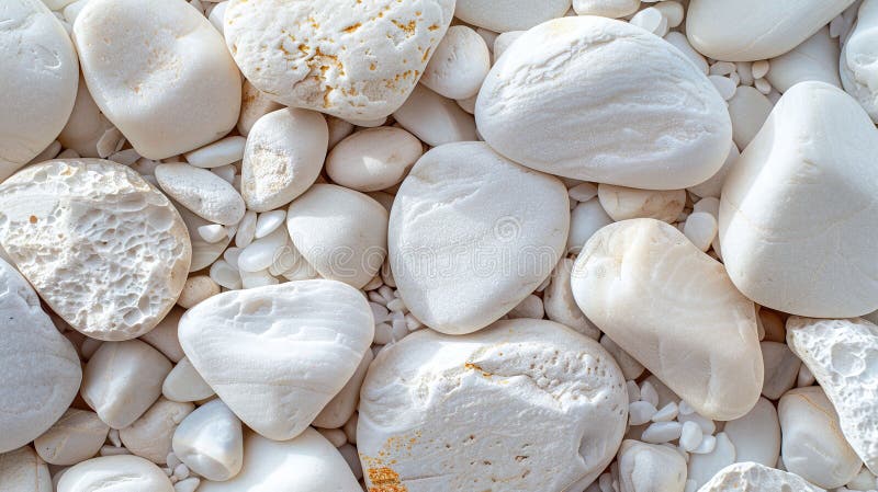 White Pebble Stones Background. Generative AI Stock Illustration ...