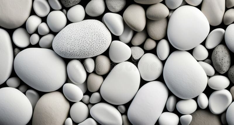 White Pebble Stones Texture. Light Natural Rock Backdrop Stock ...