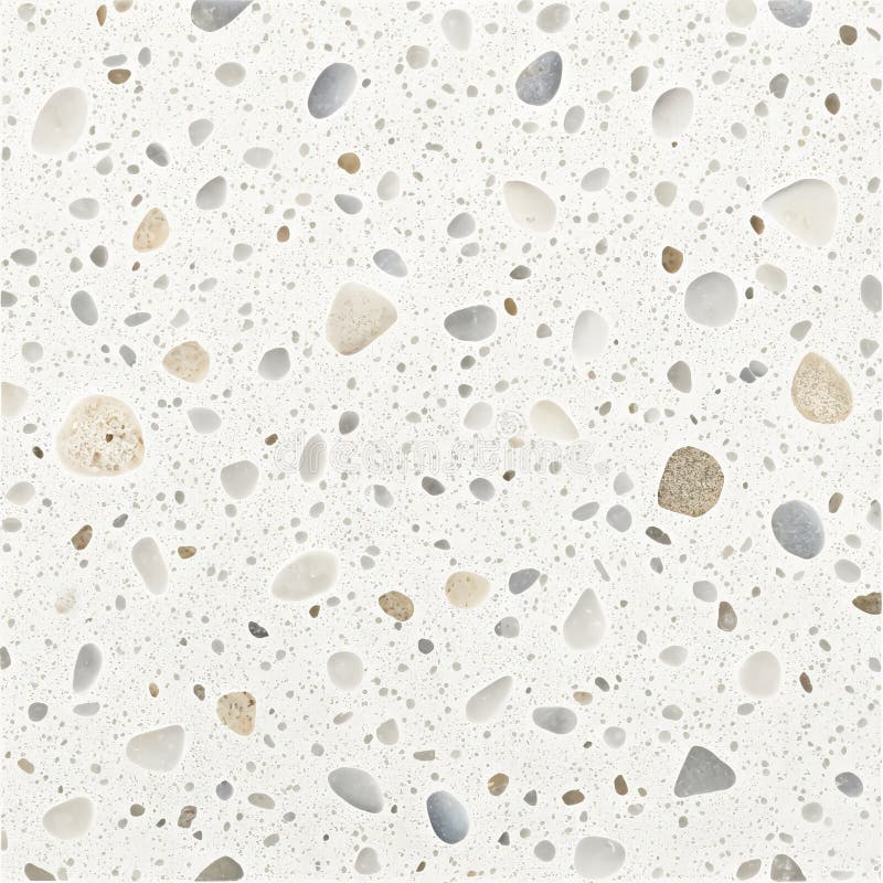 White Pebble Terrazzo Texture Scattered Stone Design, Pebble Pattern ...