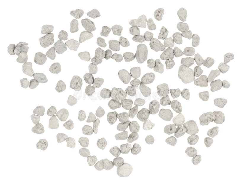 White Pebbles Isolated White Background . Rock Texture Stock Image ...
