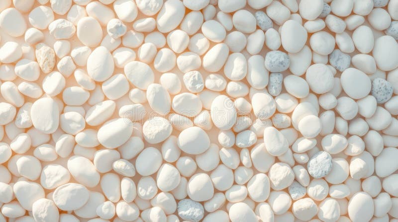 White Pebbles Scattered on a Surface Create a Serene and Tranquil ...