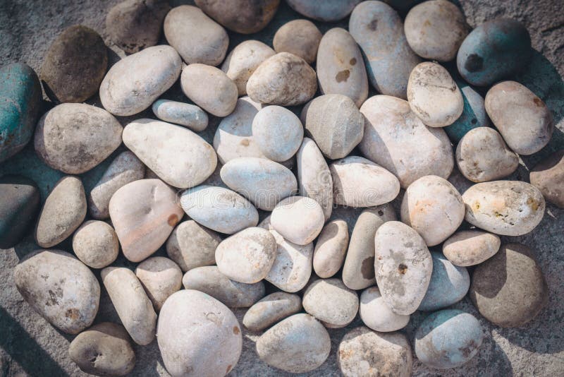 White Pebbles on the Surface Top View Stock Image - Image of closeup ...