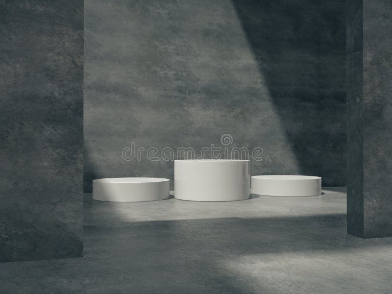White Pedestal for Display, Platform for Design, Blank Product Stand ...