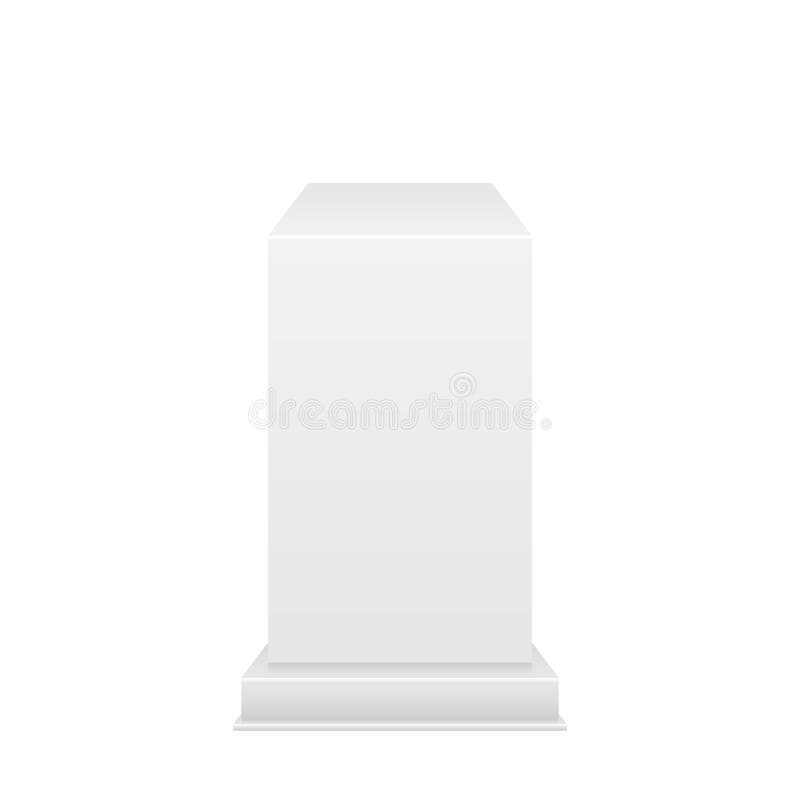 White Pedestal with Light Source on White Background, Vector ...