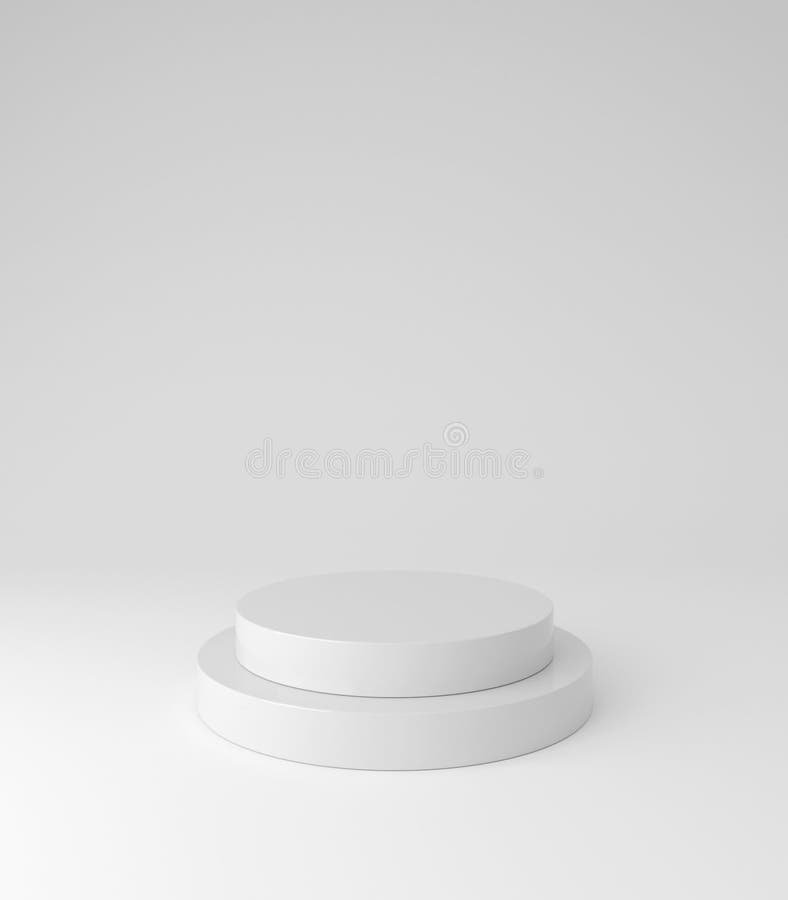 White Pedestal Podium, Round Shape, Product Stand Stock Illustration ...