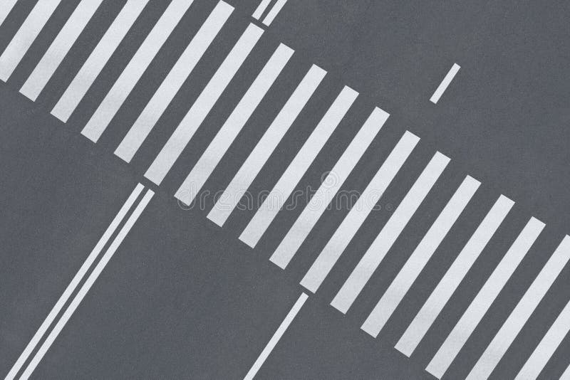 White Pedestrian Crossing on Empty City Street, Top View Stock Image ...