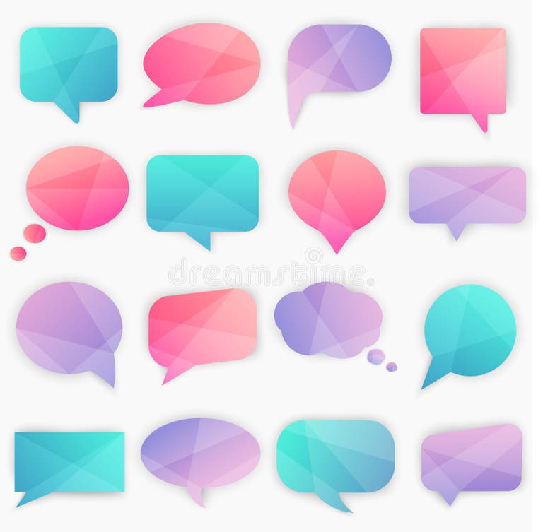 White Peeling Speech Bubbles Set. Vector Illustration. Stock Vector ...