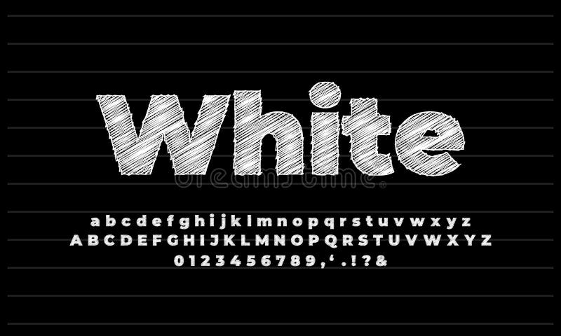 White Pencil Sketch Text Effect or Font Effect Style Design Stock ...