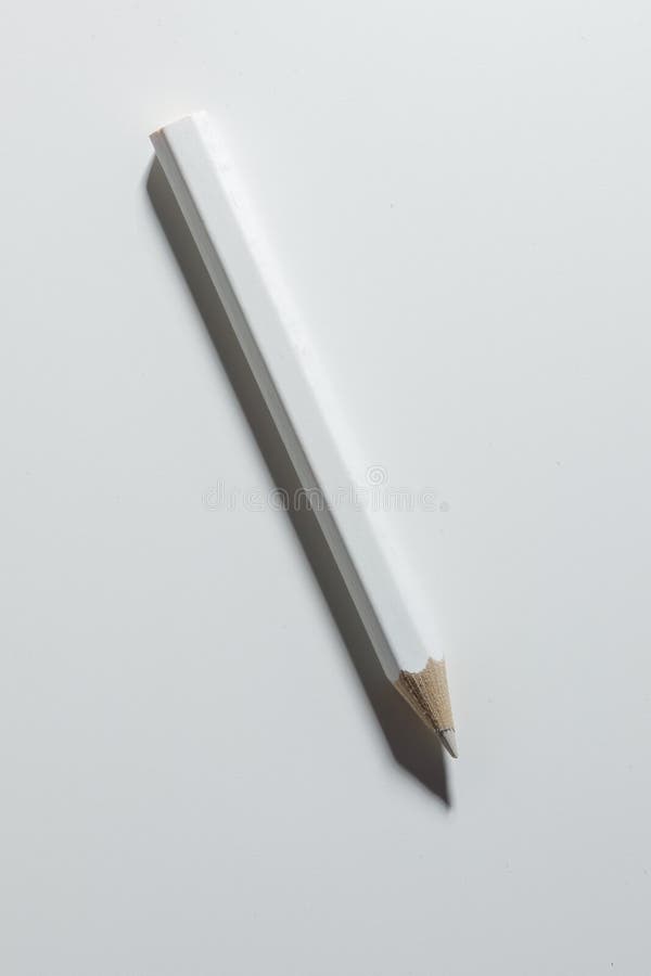 White Pencil on White Paper Stock Image - Image of wooden, concept ...