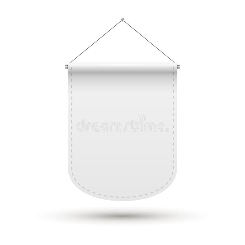 Red Pennant Flag Award Banner Blank Pennant Design Template Mockup Stock Vector Illustration