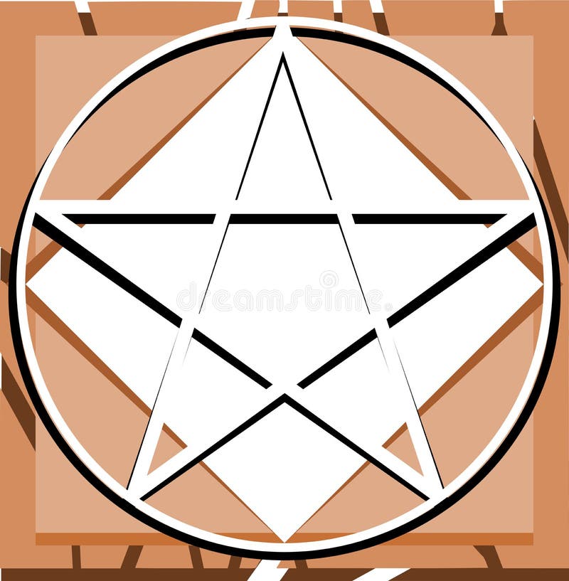 White Pentacle on Black Decoration Isolated Stock Vector - Illustration ...
