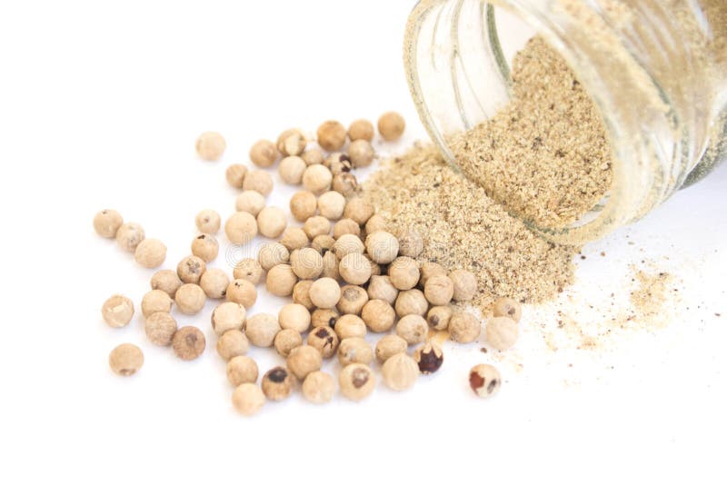 White Pepper Powder and Seed Stock Photo - Image of food, seed: 67702670