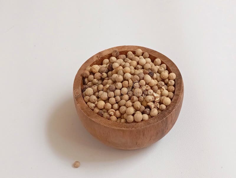 White Pepper Seeds on a Plain White Background Stock Image - Image of ...