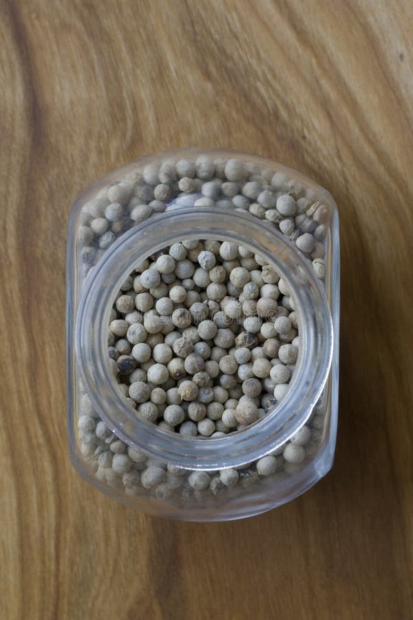 White Pepper Spice Closeup in a Jar Stock Image - Image of cooking ...