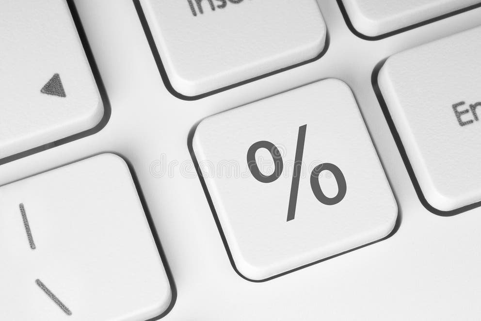 White Percent Keyboard Button Stock Image - Image of mathematics ...