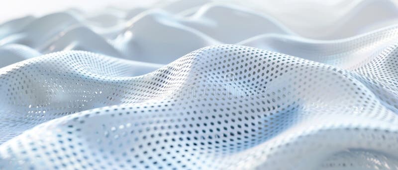 White Perforated Plastic Material, Abstract Digital Waves of AI Mind ...