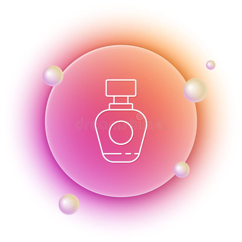 White Perfume Icon Isolated on White Background. Orange and Pink Gradient Circle Background ...