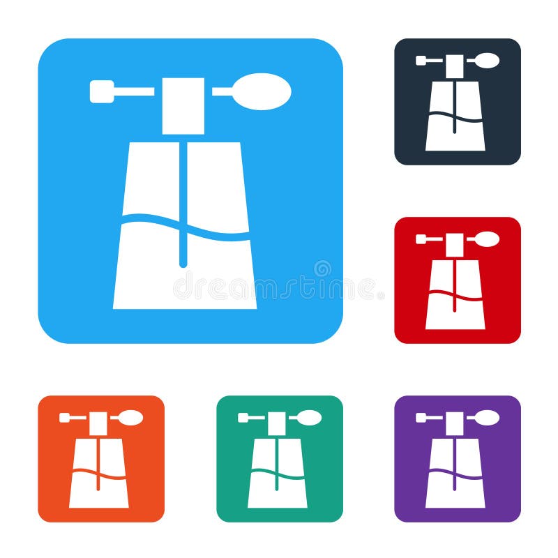 White Perfume Icon Isolated on White Background. Set Icons in Color ...