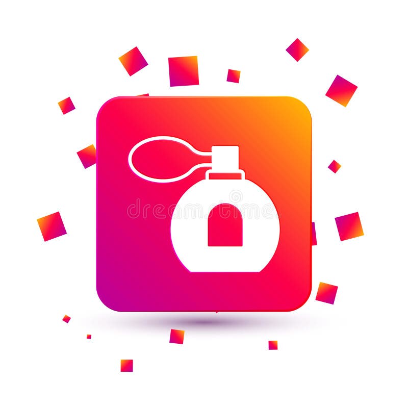 White Perfume Icon Isolated on White Background. Square Color Button ...