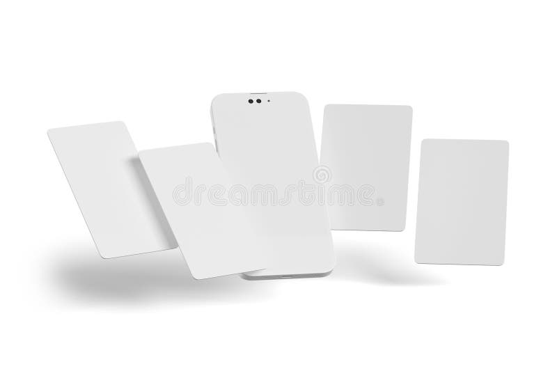 White Phone Carousel Mockup Stock Photo - Image of mobile, device ...