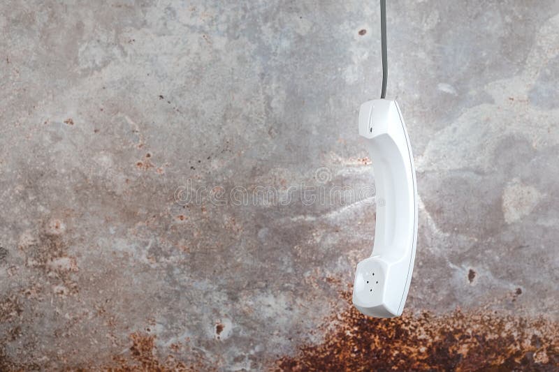 White Telephone Receiver with Copy Space Stock Photo - Image of ...